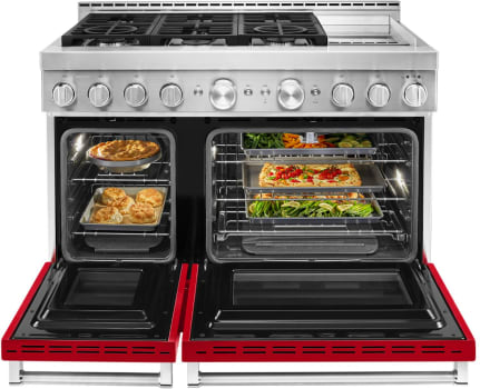 KitchenAid KFGC558JPA 48 Inch Smart Commercial Style Gas Range with 6 ...