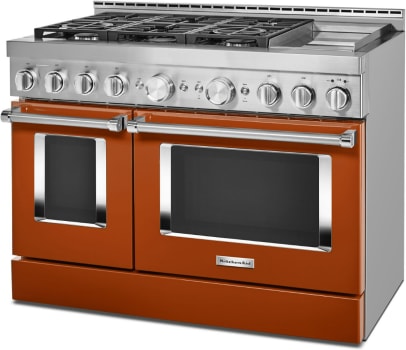 KitchenAid KFGC558JSC 48 Inch Smart Commercial Style Gas Range with 6 ...