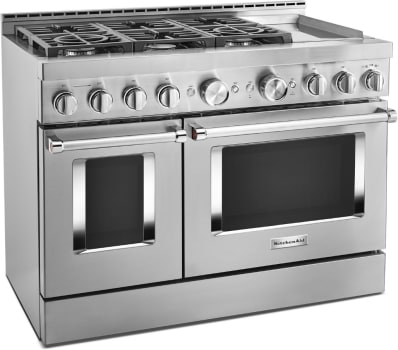 KitchenAid KFGC558JSS 48 Inch Smart Commercial Style Gas Range with 6 ...
