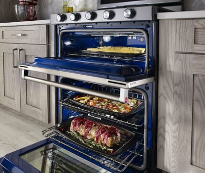 KitchenAid KFGD500ESS 30 Inch Freestanding Double Oven Convection Gas ...