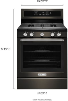 KitchenAid KFGG500EBS 30 Inch Freestanding Gas Range with 5 Sealed ...