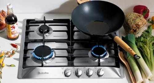 Miele KM360G 24 Inch Gas Cooktop with 4 Sealed Burners, Continuous Cast ...