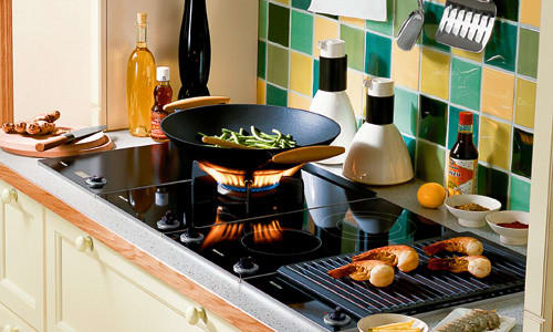 Miele KM408 11 3/8 Inch CombiSet Electric Contact Griddle Cooktop with ...