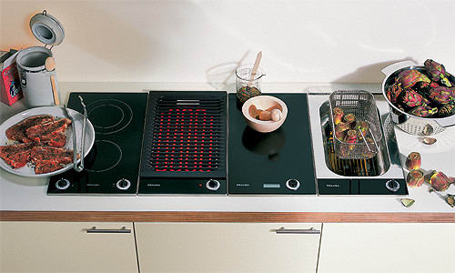 Miele KM408 11 3/8 Inch CombiSet Electric Contact Griddle Cooktop with ...