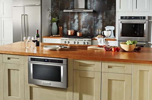 KitchenAid KMBD104GSS 24 Inch Under-Counter Microwave Drawer with 1.2 ...