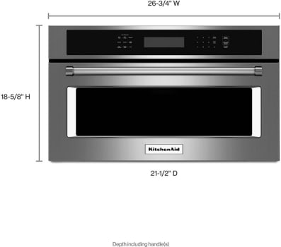 KitchenAid KMBP107ESS 27 Inch Built-in Microwave Oven with 1.4 Cu. Ft ...