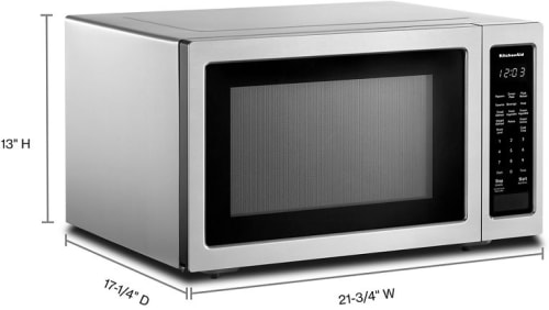 KitchenAid KMCS1016GSS 22 Inch Countertop Microwave Oven with 1.6 Cu ...