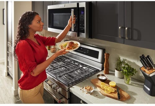 KitchenAid KMHS120ESS 30 Inch Over-the-Range Microwave Oven with 2 cu ...