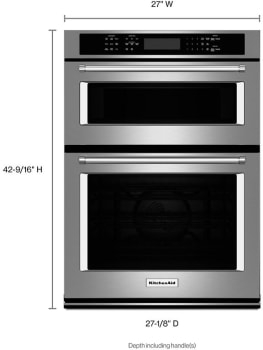 KitchenAid KOCE507ESS 27 Inch Double Combination Electric Wall Oven ...