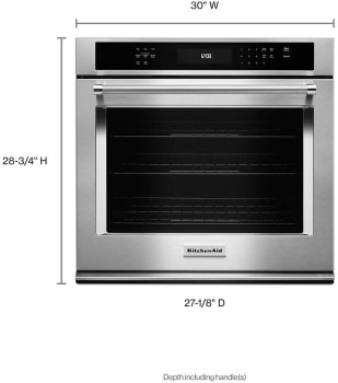 KitchenAid KOSE500ESS 30 Inch Single Convection Electric Wall Oven with ...