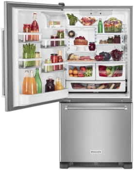 KitchenAid KRBL109ESS 30 Inch Bottom Mount Refrigerator with 19 cu. ft ...