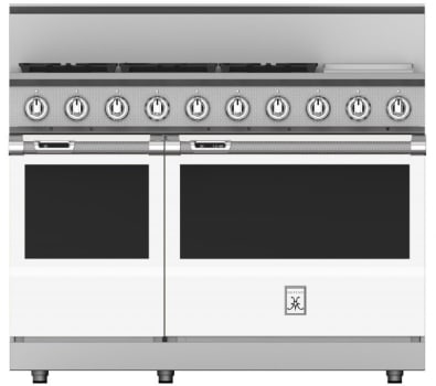 Hestan KRD485GDNGWH 48 Inch Freestanding Dual Fuel Range with 5 Burners ...