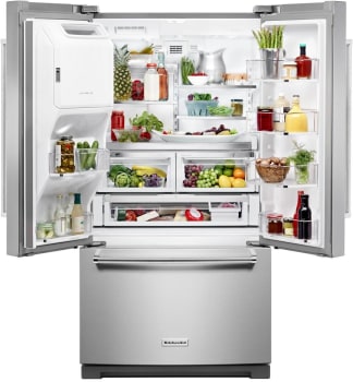 KitchenAid KRFF507HPS 36 Inch Freestanding French Door Refrigerator ...