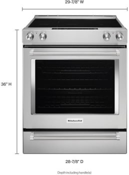 KitchenAid KSEB900ESS 30 Inch Slide-In Electric Range with 5 Elements ...