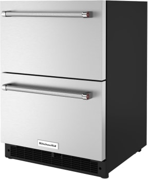 KitchenAid KUDR204KSB 24 Inch Undercounter Double-Drawer Refrigerator ...
