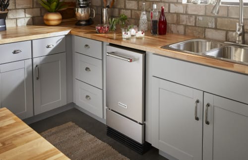 KitchenAid KUID308HPS 18 Inch Freestanding/Built-In Undercounter Clear ...