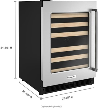 KitchenAid KUWL214KSB 24 Inch Undercounter Wine Cellar with Wood-Front ...