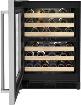 KitchenAid KUWL214KSB 24 Inch Undercounter Wine Cellar with Wood-Front ...