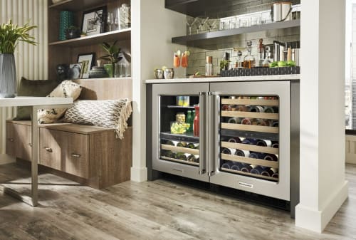 KitchenAid KUWR214KSB 24 Inch Undercounter Wine Cellar with Wood-Front ...