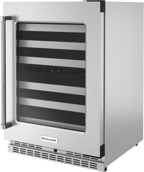 KitchenAid KUWR314KSS 24 Inch Under Counter Dual Zone Wine Cellar with ...