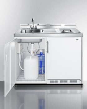 Summit C48ELGLASSPUMPMB 48 Inch Mobile All-In-One Kitchenette with 2 ...