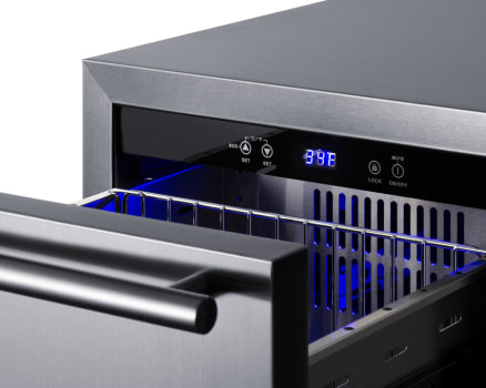 Summit ADRD18OS 18 Inch Built In 2-Drawer Undercounter Refrigerator ...