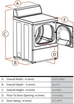 Speed Queen LDEE7RGS173TW01 27 Inch Commercial Electric Dryer with 7 Cu ...