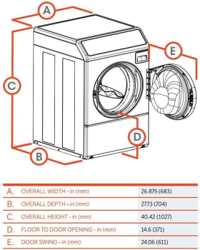 Speed Queen LFNE5BSP115TW01 27 Inch Commercial Front Load Washer with 3 ...