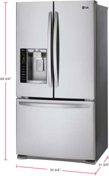 LG LFX25974ST 36 Inch French Door Refrigerator with Slim SpacePlus™ Ice ...