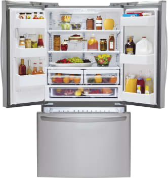 LG LFX25974ST 36 Inch French Door Refrigerator with Slim SpacePlus™ Ice ...