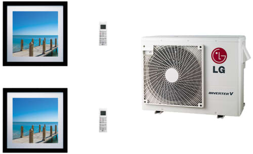 LG LGARG24B6 Dual Zone Mini Split System with 9,000 Total BTUs, Heat ...
