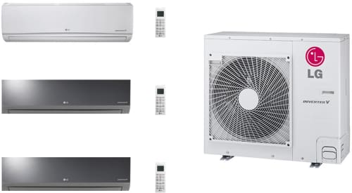LG LGACMS36KB33 3 Room Mini Split System with Heat Pump, Low Ambient ...