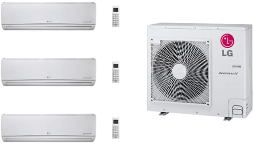 LG LG36KB129 3 Room Mini Split Air Conditioning System with Heat Pump ...