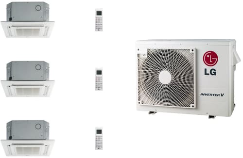 LG LG24KB2K47 3 Room Mini Split System with Heat Pump, Heat Pump ...