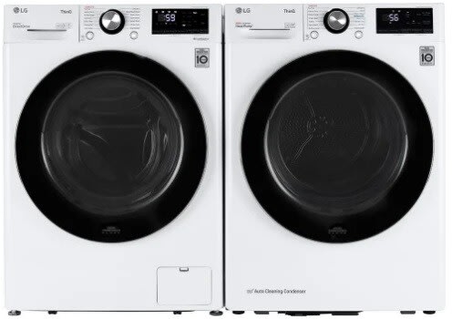 LG LGWADREW14551 Side-by-Side Front Load Washer and Electric Dryer Set ...