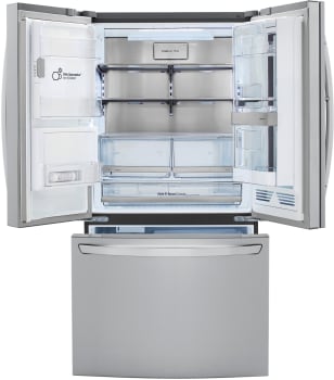 LG LRFVS3006S 36 Inch French Door Craft Ice Smart Refrigerator with 29. ...