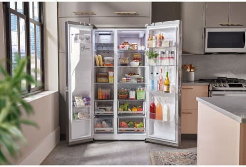 LG LRSDS2706S 36 Inch Freestanding Side by Side Smart Refrigerator with ...