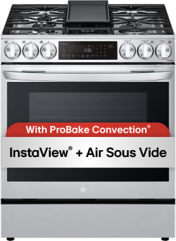 LG LSDL6336F 30 Inch Slide-In Dual Fuel Smart Range with 5 Sealed ...