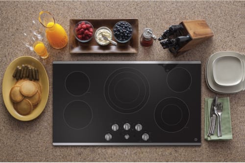GE JEP5036STSS 36 Inch Electric Cooktop with 5 Elements, Smooth Glass ...