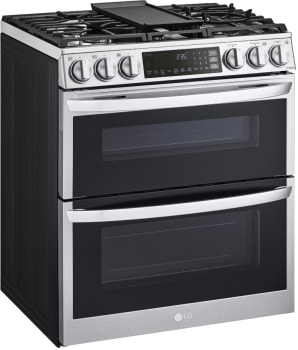 LG LTGL6937F 30 Inch Slide-In Gas Smart Range with 5 Sealed Burners, Double Oven, 6.9 Cu. Ft ...