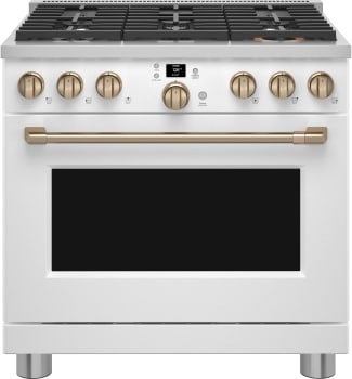 Cafe CGY366P4TW2 36 Inch Smart Professional Gas Range with 6 Sealed ...