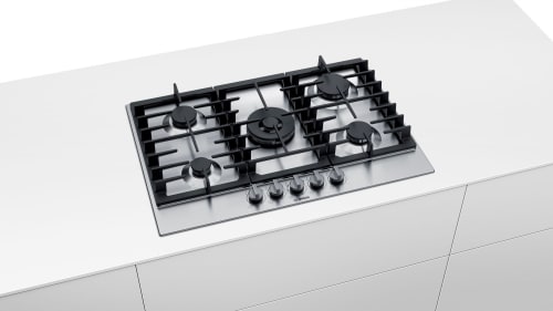 Bosch NGM8058UC 30 Inch Gas Cooktop with 5 Sealed Burners, Cast Iron ...