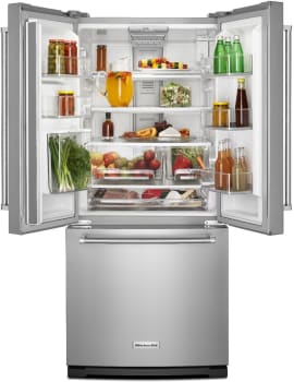 KitchenAid KRFF300EWH 30 Inch Freestanding French Door Refrigerator ...