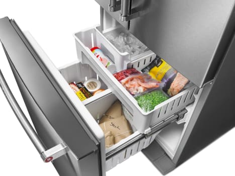 KitchenAid KRFF300ESS 30 Inch Freestanding French Door Refrigerator with 20 cu. ft. Total ...