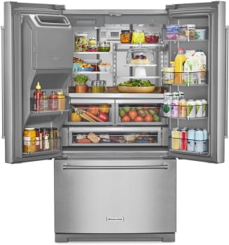 KitchenAid KRFF577KPS 36 Inch Freestanding French Door Refrigerator ...