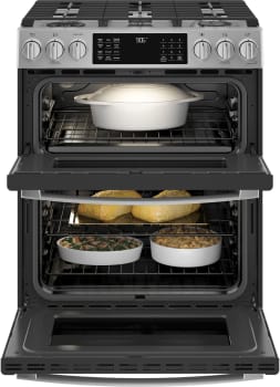 GE PGS960YPFS 30 Inch Smart Gas Slide In Double Oven Range with 5 ...