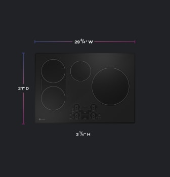 GE PHP9030DTBB 30 Inch Induction Smart Cooktop with 4 Elements, Smooth ...