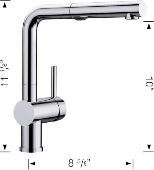 Blanco 526686 Linus Single Handle Deck Mounted Pull-Out Kitchen Faucet ...