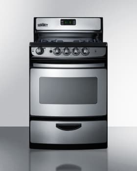 Summit PRO246SS 24 Inch Freestanding Gas Range with Broiler Drawer ...