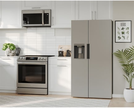 Midea MRS26D5AST 36 Inch Freestanding Side by Side Refrigerator with 26 ...